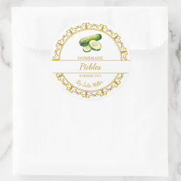 Vintage Gold Homemade Pickles Label | Zazzle