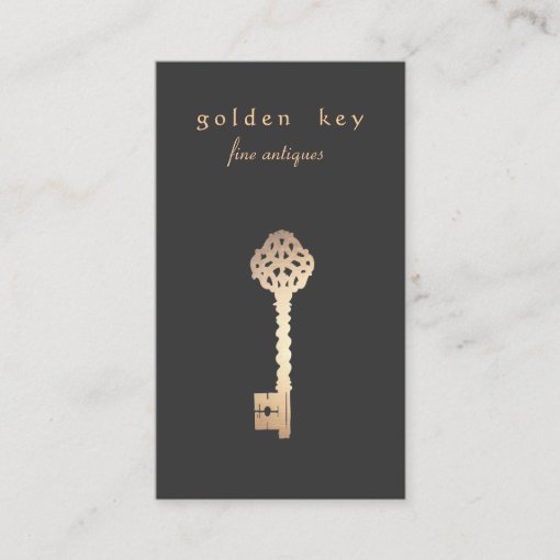 Vintage Gold Key Business Card | Zazzle