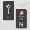 Vintage Gold Key Real Estate Agent QR Business Card | Zazzle