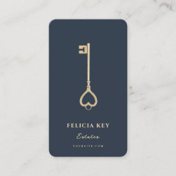 Vintage Gold Key Real Estate Agent QR Code Business Card | Zazzle