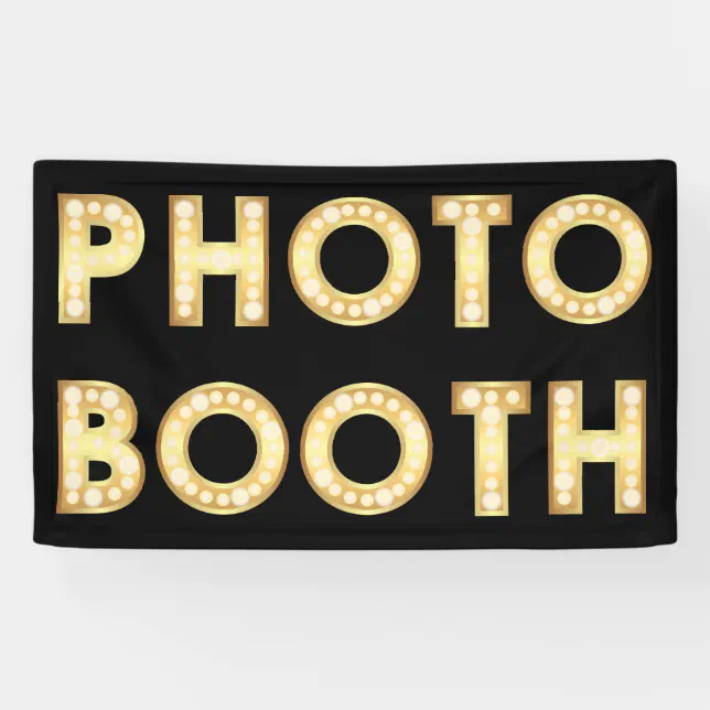 Vintage Gold Marquee Letters Wedding Photo Booth Banner | Zazzle