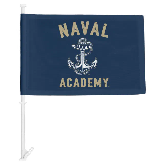 Vintage Gold Naval Academy Anchor Car Flag | Zazzle
