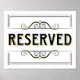 Vintage Gold RESERVED Sign Print | Zazzle