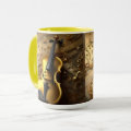 Vintage Gold Violin On Gold Musical Cords, Mug | Zazzle