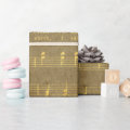 Vintage Golden Christmas Sheet Music Wrapping Paper | Zazzle