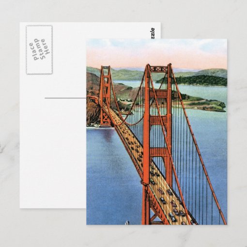 Vintage Golden Gate Bridge Postcard | Zazzle