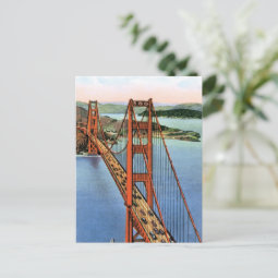 Vintage Golden Gate Bridge Postcard | Zazzle