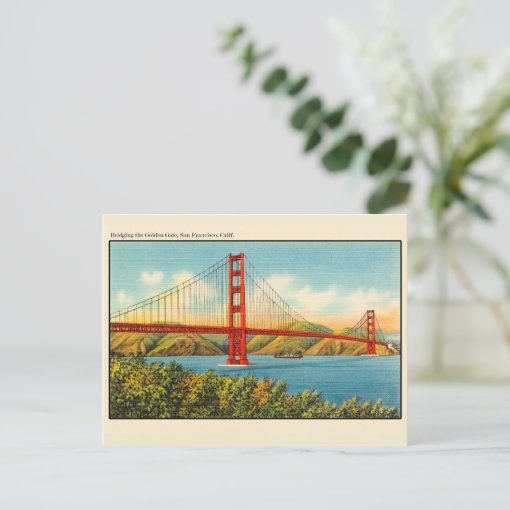 Vintage Golden Gate Bridge San Francisco Postcard | Zazzle