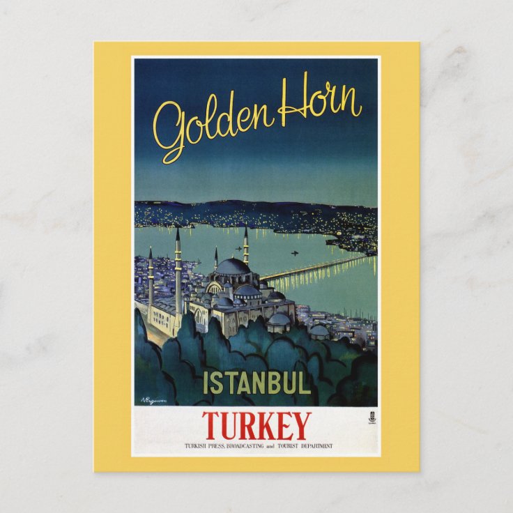 Vintage Golden Horn Istanbul Turkey travel Postcard | Zazzle