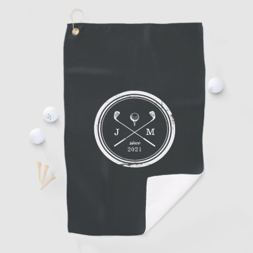 Vintage Golf Club Logo Monogram Golf Towel | Zazzle