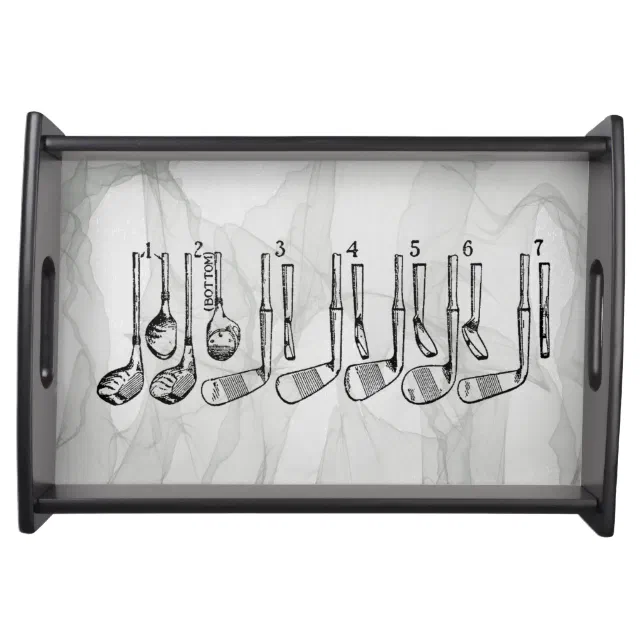 Vintage Golf Clubs Serving Tray | Zazzle