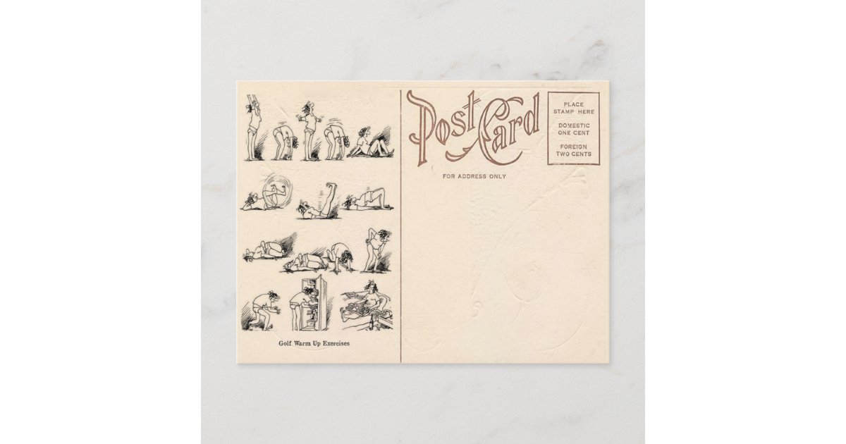 Vintage Golf Exercises Postcard | Zazzle