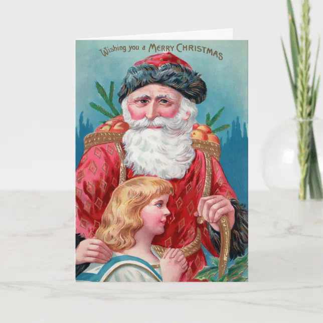 Vintage Goofy Looking Santa Holiday Card | Zazzle