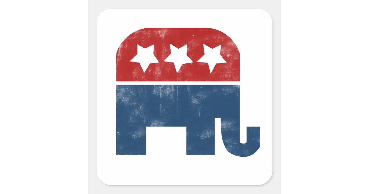 Vintage GOP logo Square Sticker | Zazzle