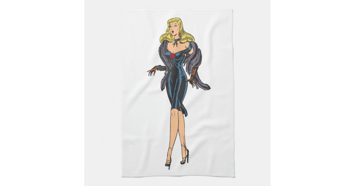 Vintage Gorgeous Glamor Girl Retro Blonde Pinup Towel Zazzle