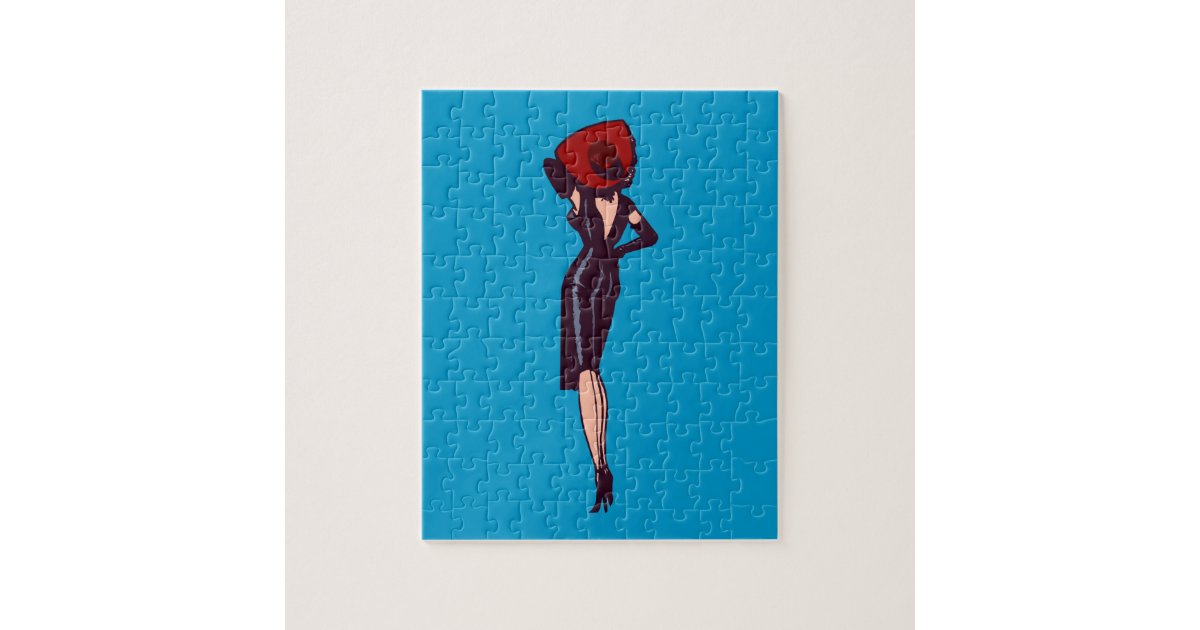 Vintage Gorgeous Glamor Girl Retro Pinup Jigsaw Puzzle Zazzle