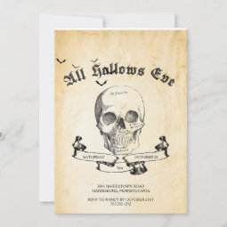 Vintage Goth Halloween Party Invitation | Zazzle