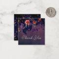 Vintage Goth Purple Dark Floral Square Note Card | Zazzle