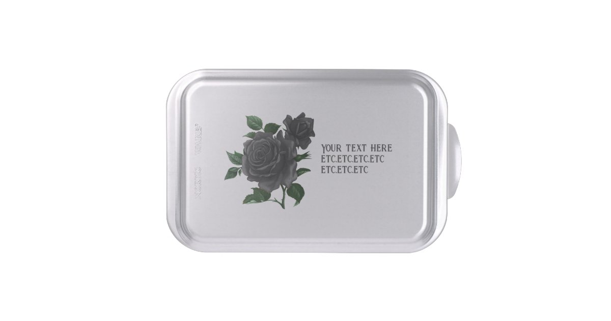 Vintage Gothic Black Roses Personalized Cake Pan | Zazzle