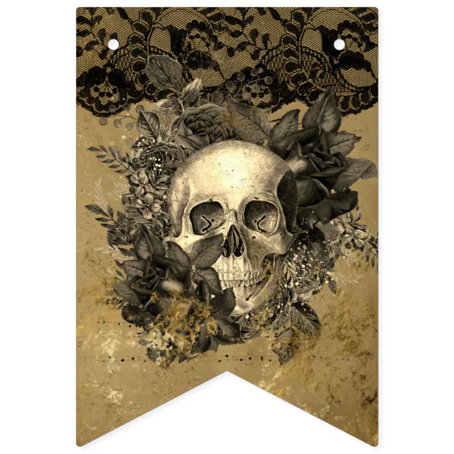 Vintage Gothic | Bunting Flags | Parchment | Zazzle