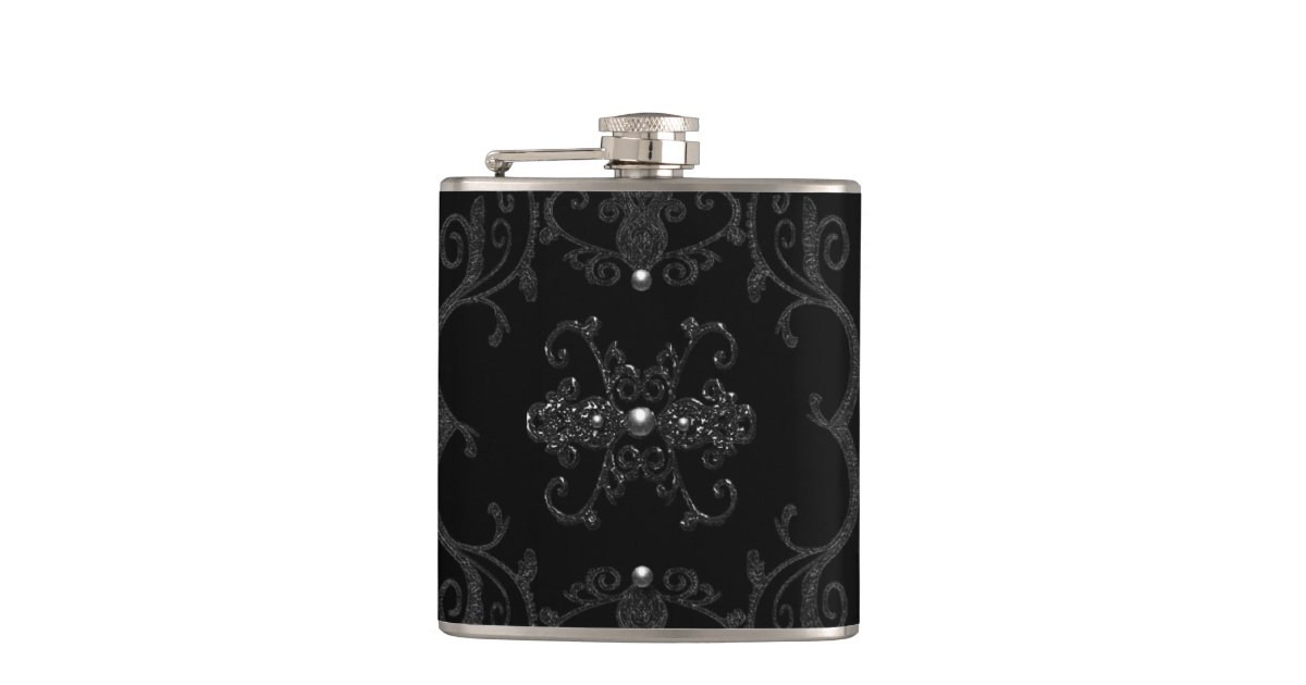 Vintage Gothic Elegance Jewels Flask | Zazzle