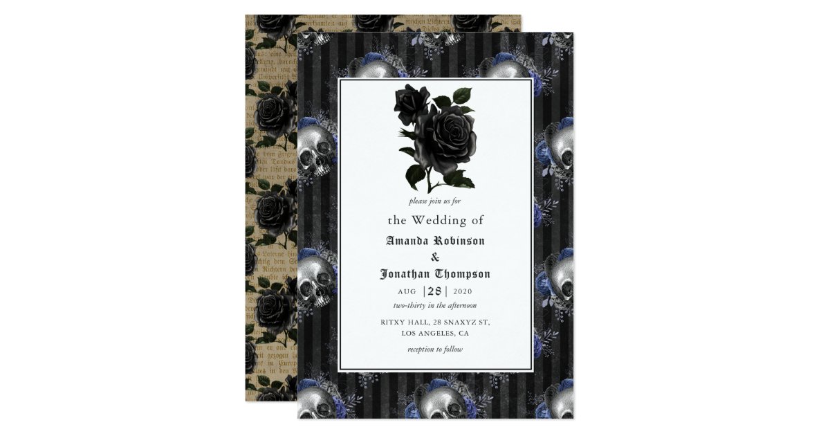 Vintage Gothic Floral Wedding Invitation | Zazzle.com