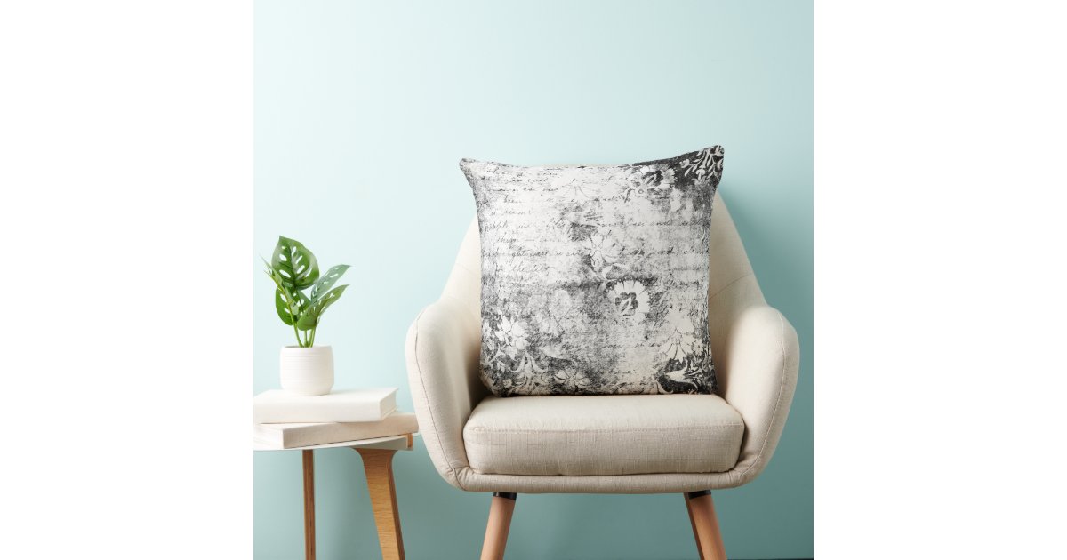 Vintage Gothic Grunge Distressed Shabby Throw Pillow | Zazzle