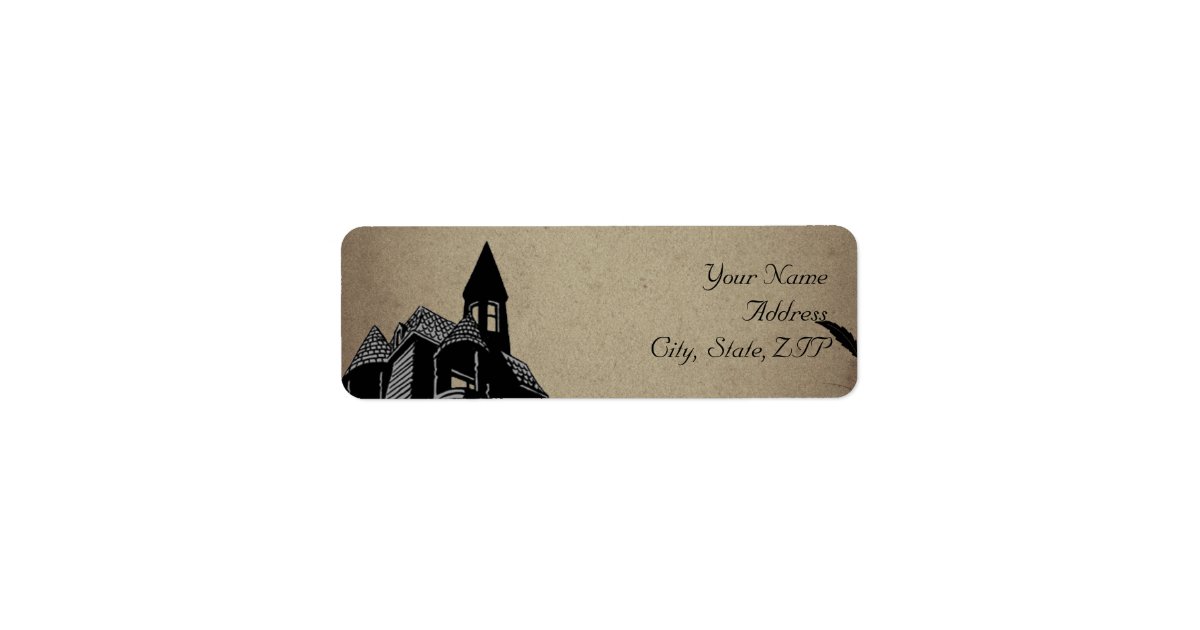 Vintage Gothic House Return Address Label | Zazzle