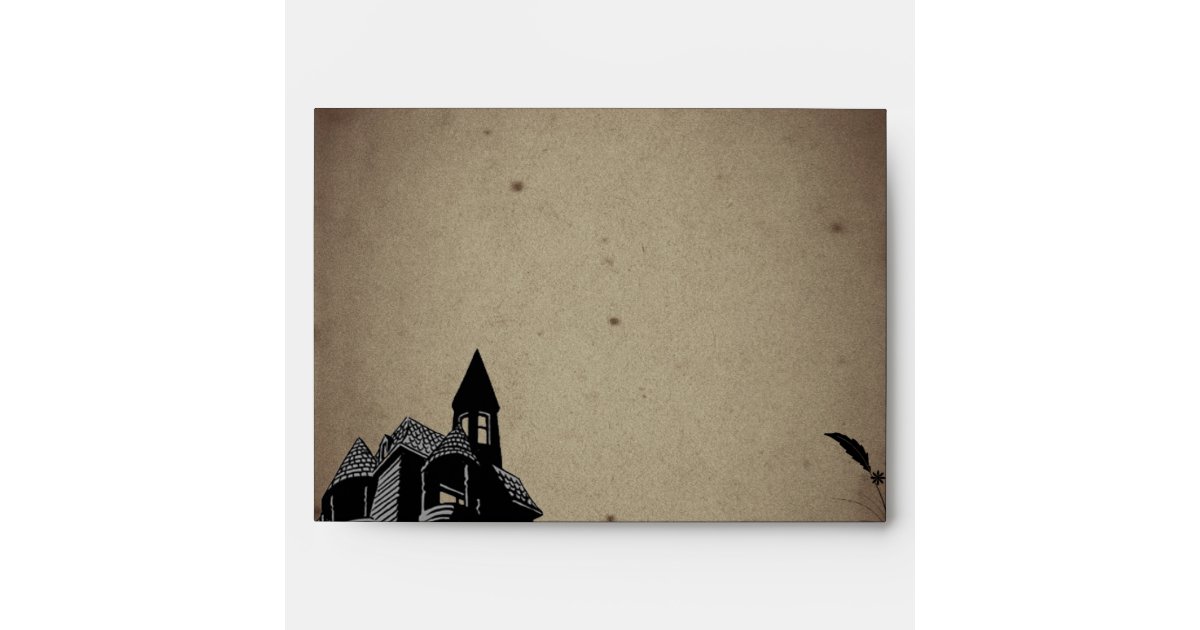 Vintage Gothic House Wedding Envelope | Zazzle