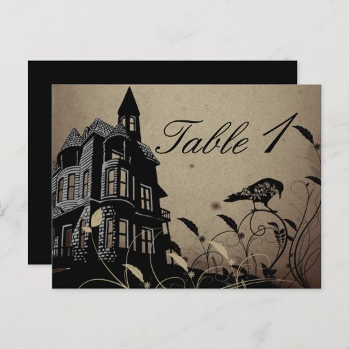 Vintage Gothic House Wedding Table Number | Zazzle