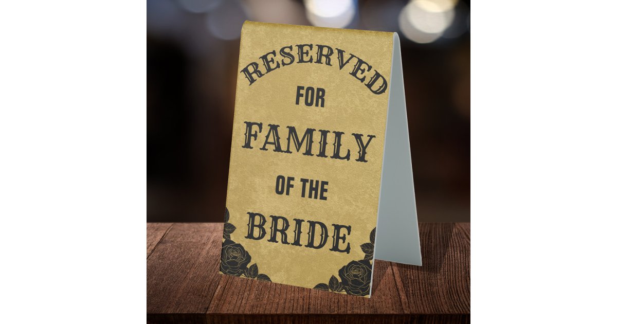 Vintage, Gothic or Halloween Wedding Reserved Table Tent Sign | Zazzle