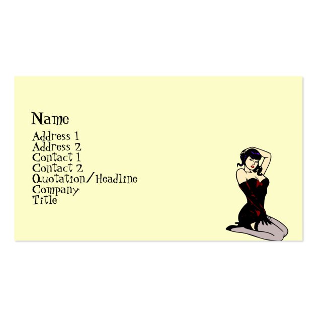 Vintage Gothic Pin Up fantasy Business Card Template