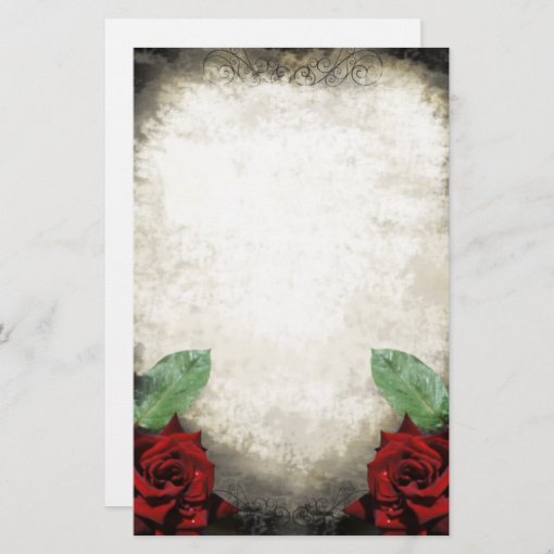 Vintage Gothic Rose Stationery | Zazzle