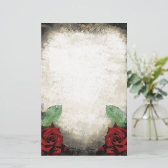 Vintage Gothic Rose Stationery | Zazzle