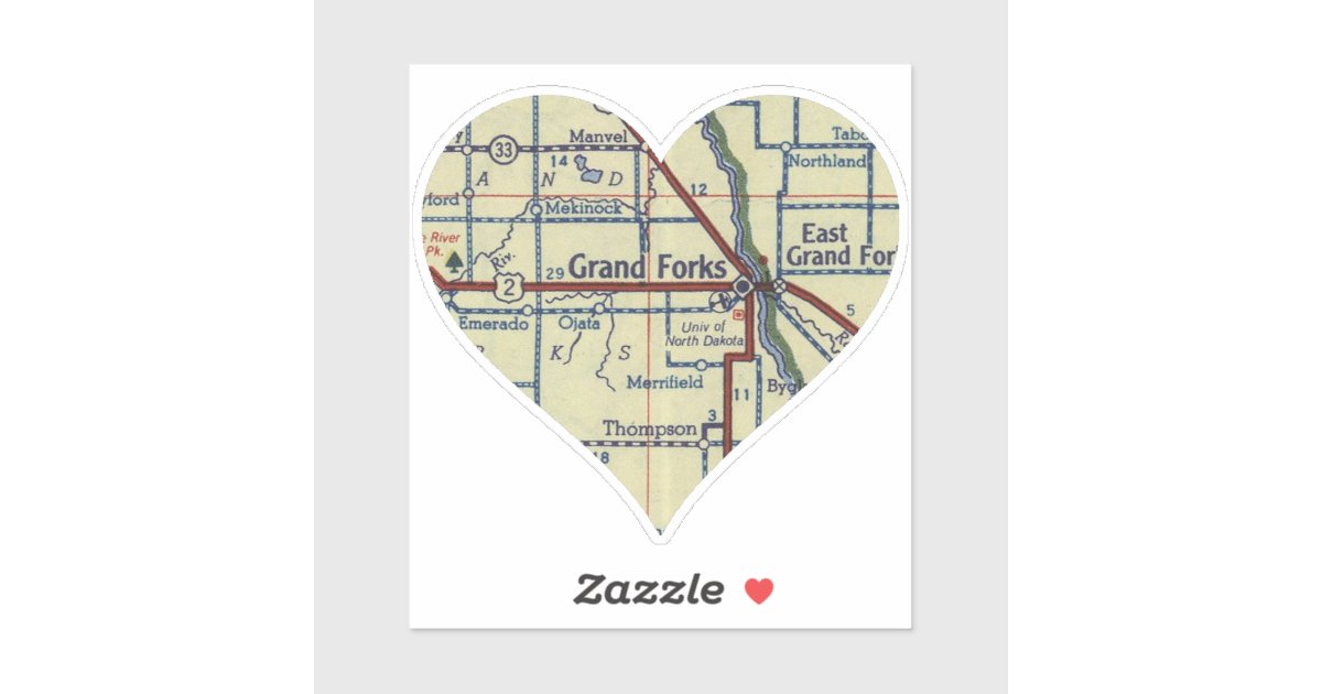 Vintage Grand Forks ND Sticker | Zazzle