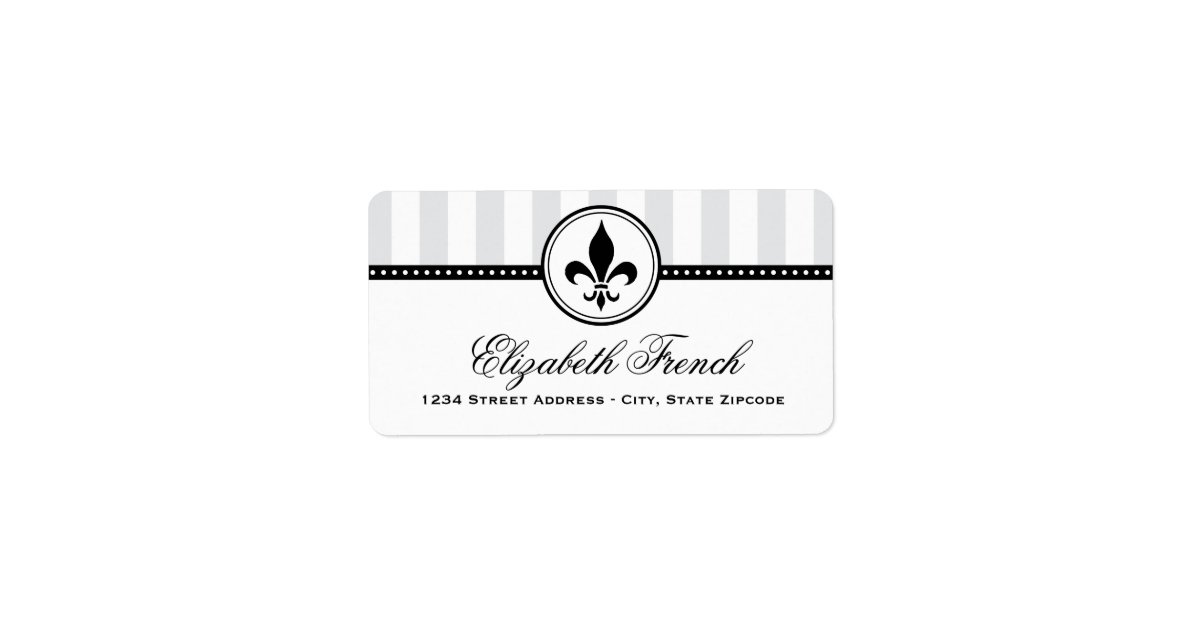 Vintage Gray French Fleur De Lis Return Address Label | Zazzle.com