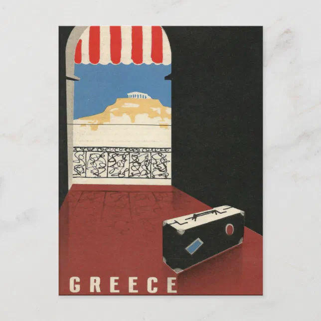 Vintage Greece Travel Athens Parthenon Temple Postcard | Zazzle