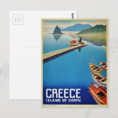 Vintage Greece Travel - Island of Corfu Postcard | Zazzle