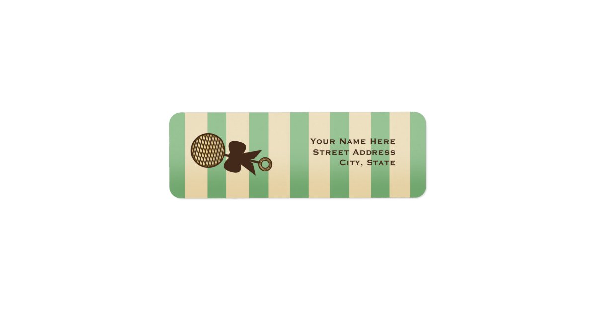 Vintage Green Baby Shower Rattle & Stripes Label | Zazzle