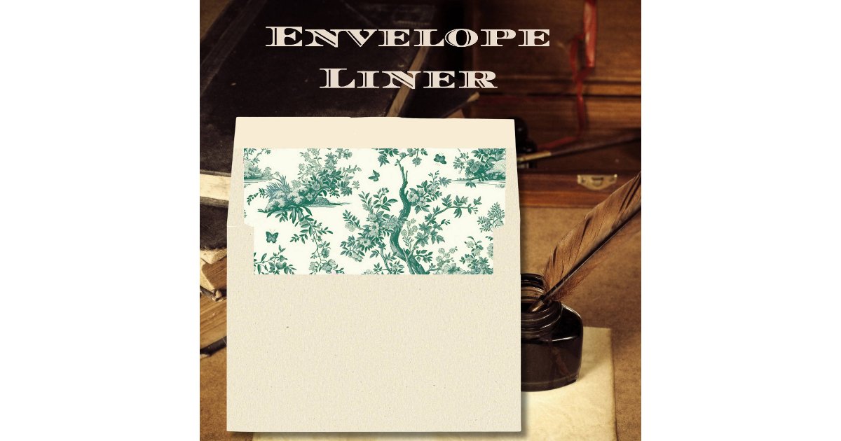 Vintage Green Garden Butterfly French Toile Envelope Liner | Zazzle
