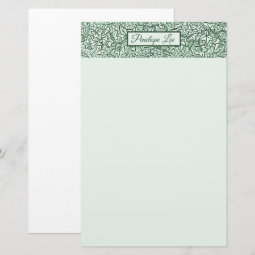 Vintage Green Ivy Ornamental Header and Your Name Stationery | Zazzle