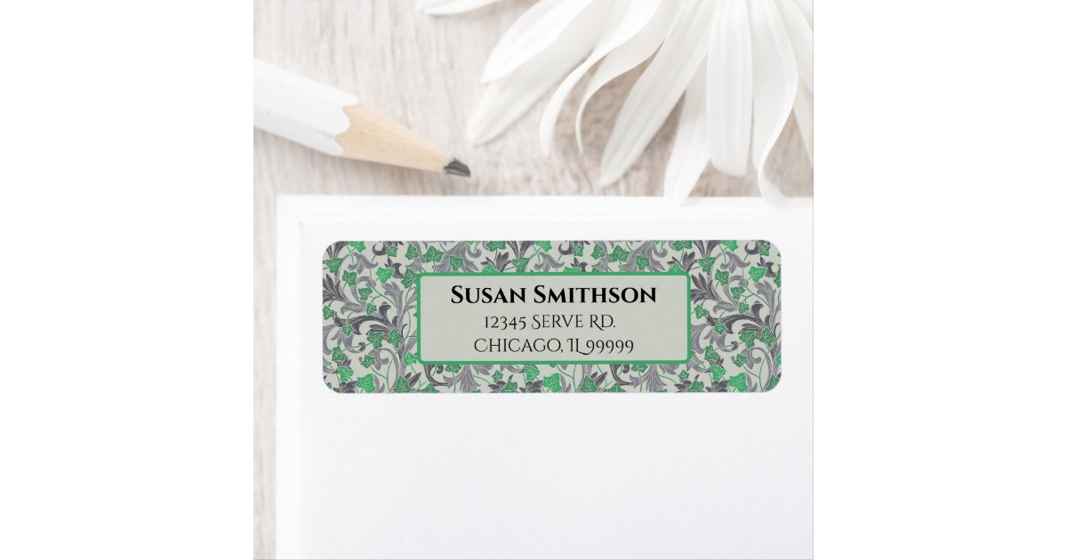 Vintage Green Ivy Vines Growing Return Address Label | Zazzle