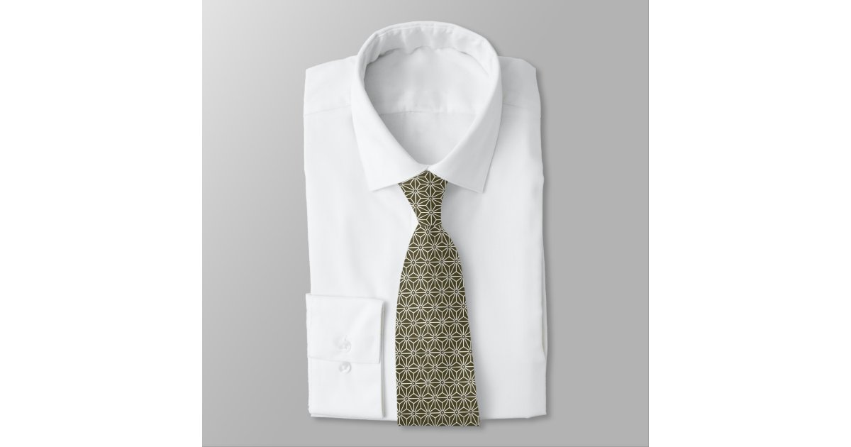 Vintage Green Matsuba Asanoha Japan Pattern Neck Tie | Zazzle