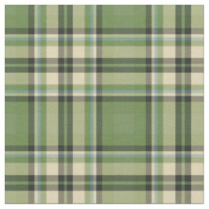 Vintage Olive Green Plaid Fabric | Zazzle