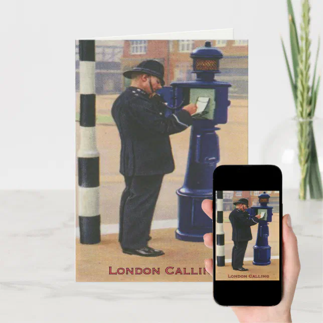 Vintage Greetingcard With London Police Calling Card | Zazzle