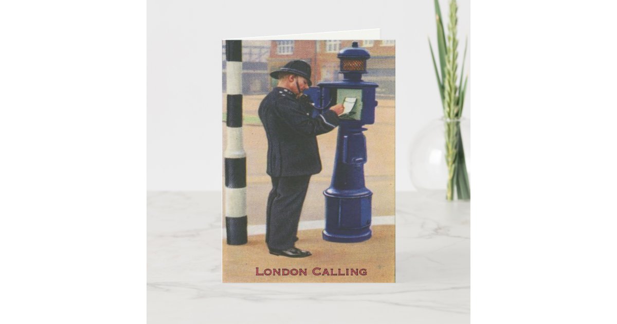 Vintage Greetingcard With London Police Calling Card | Zazzle