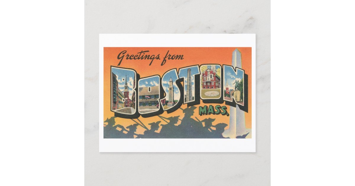 Vintage Greetings from Boston, Massachusetts Postcard | Zazzle