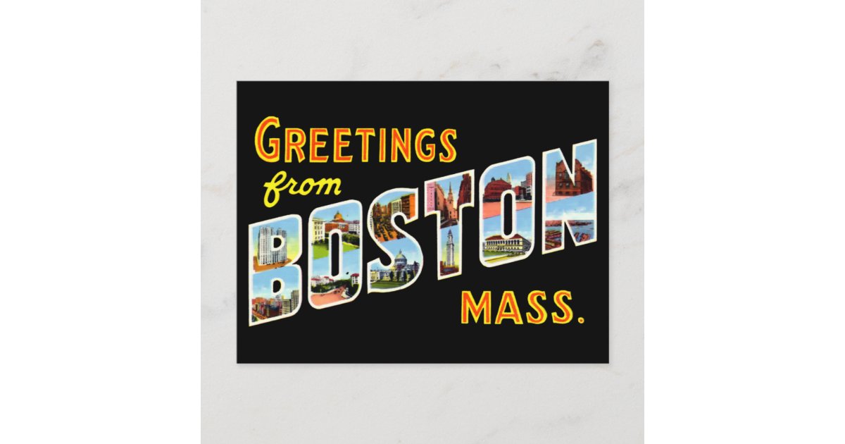 Vintage Greetings From Boston Travel Postcard | Zazzle