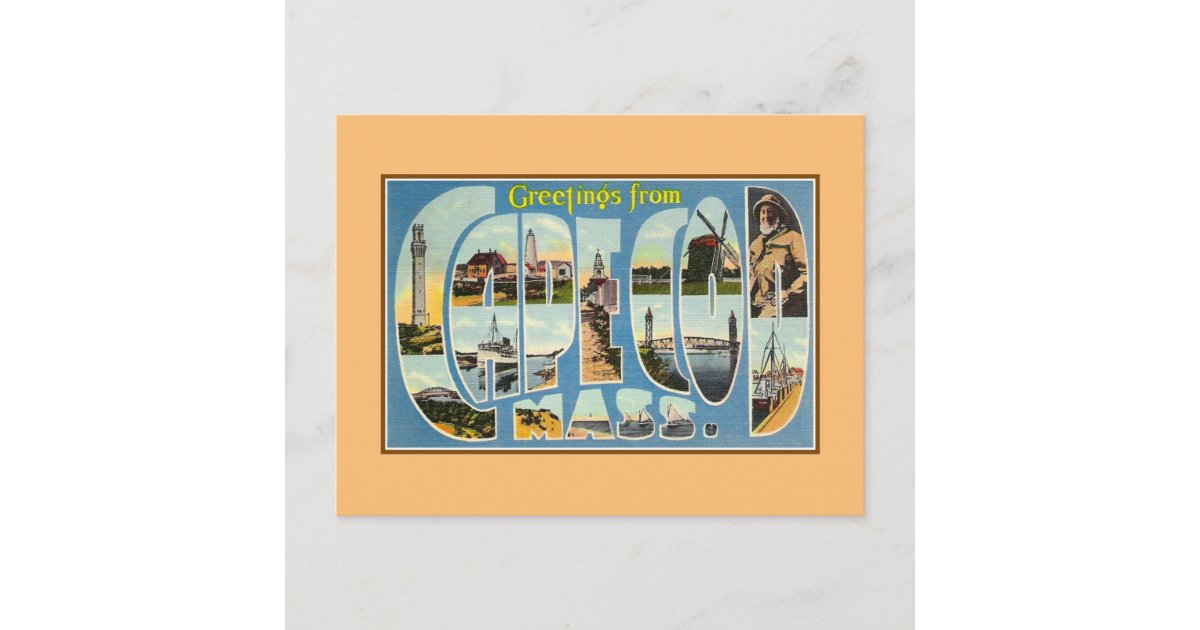 Vintage Greetings from Cape Cod MA Postcard | Zazzle