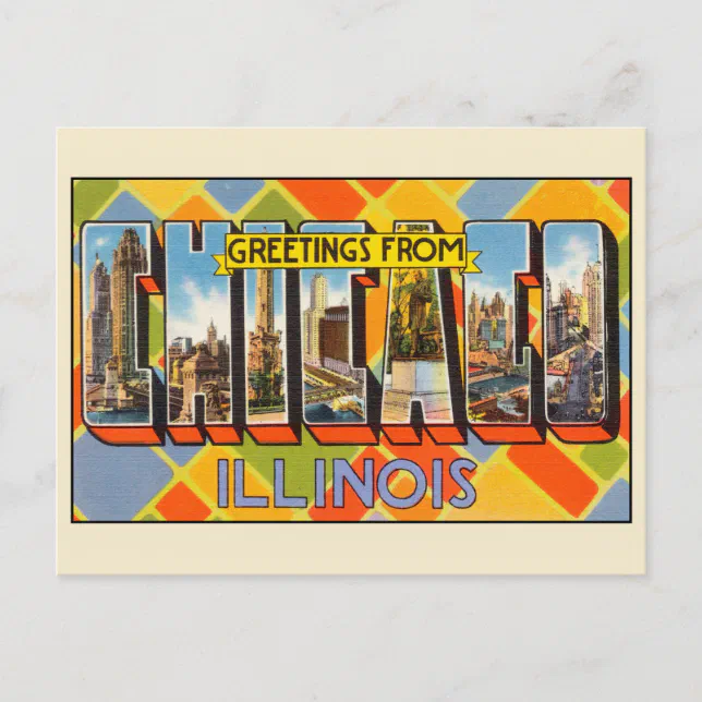Vintage Greetings From Chicago Illinois Postcard | Zazzle